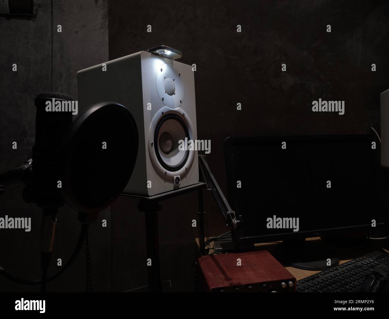 Studio session record with low light Stock Photo - Alamy