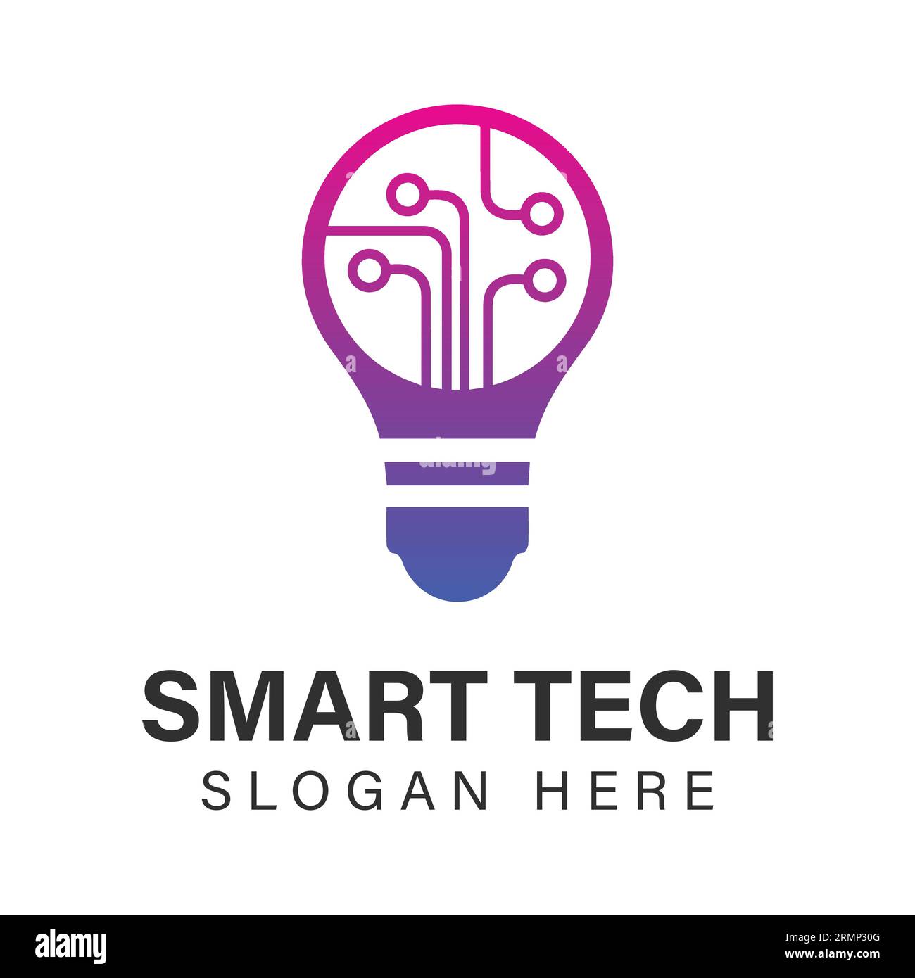 Smart Tech Logo Design Tech with Bulb Logotype Stock Vector Image & Art ...