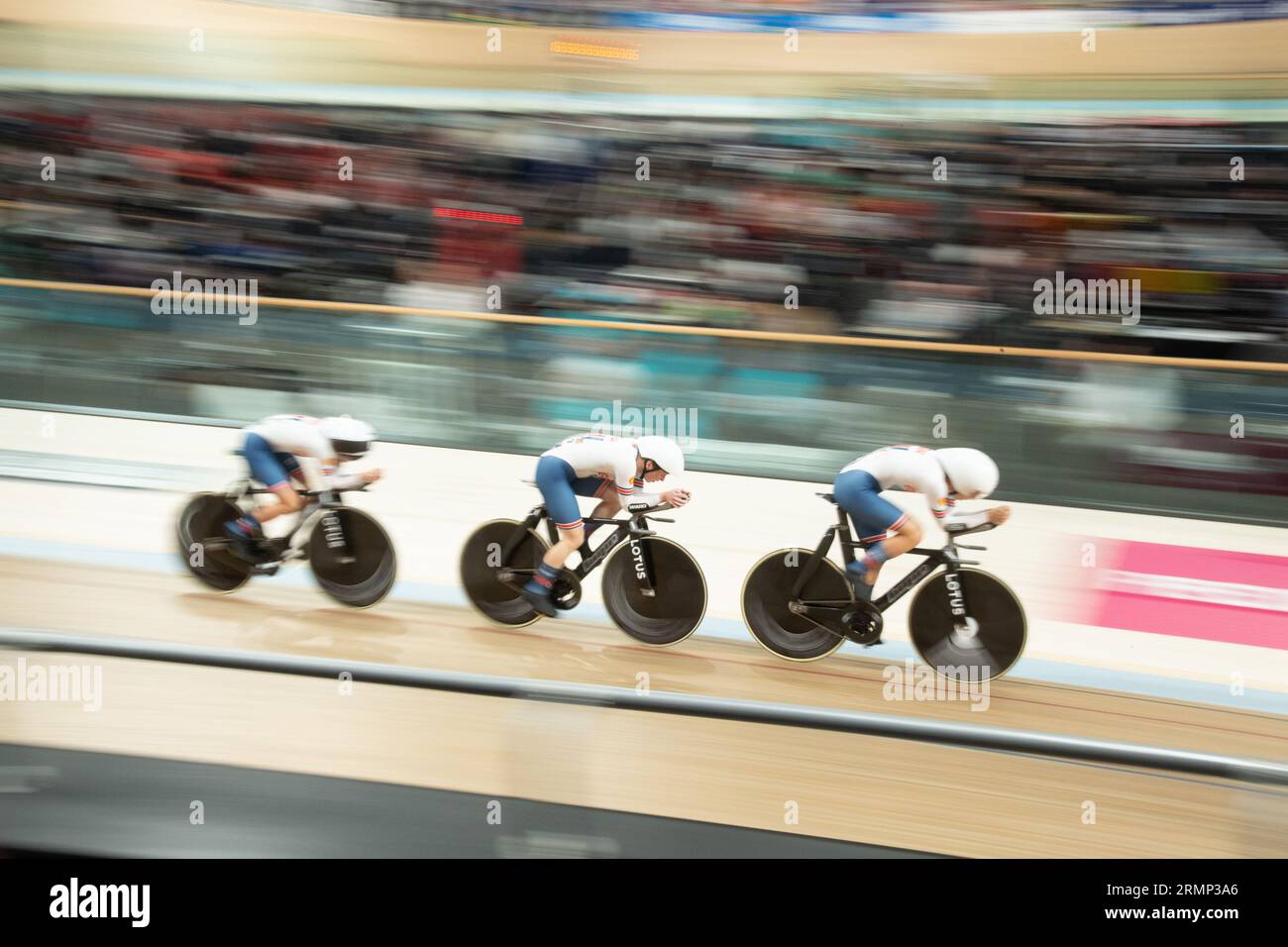 Team GB women's team pursuit squad during qualifying, UCI Track Cycling ...