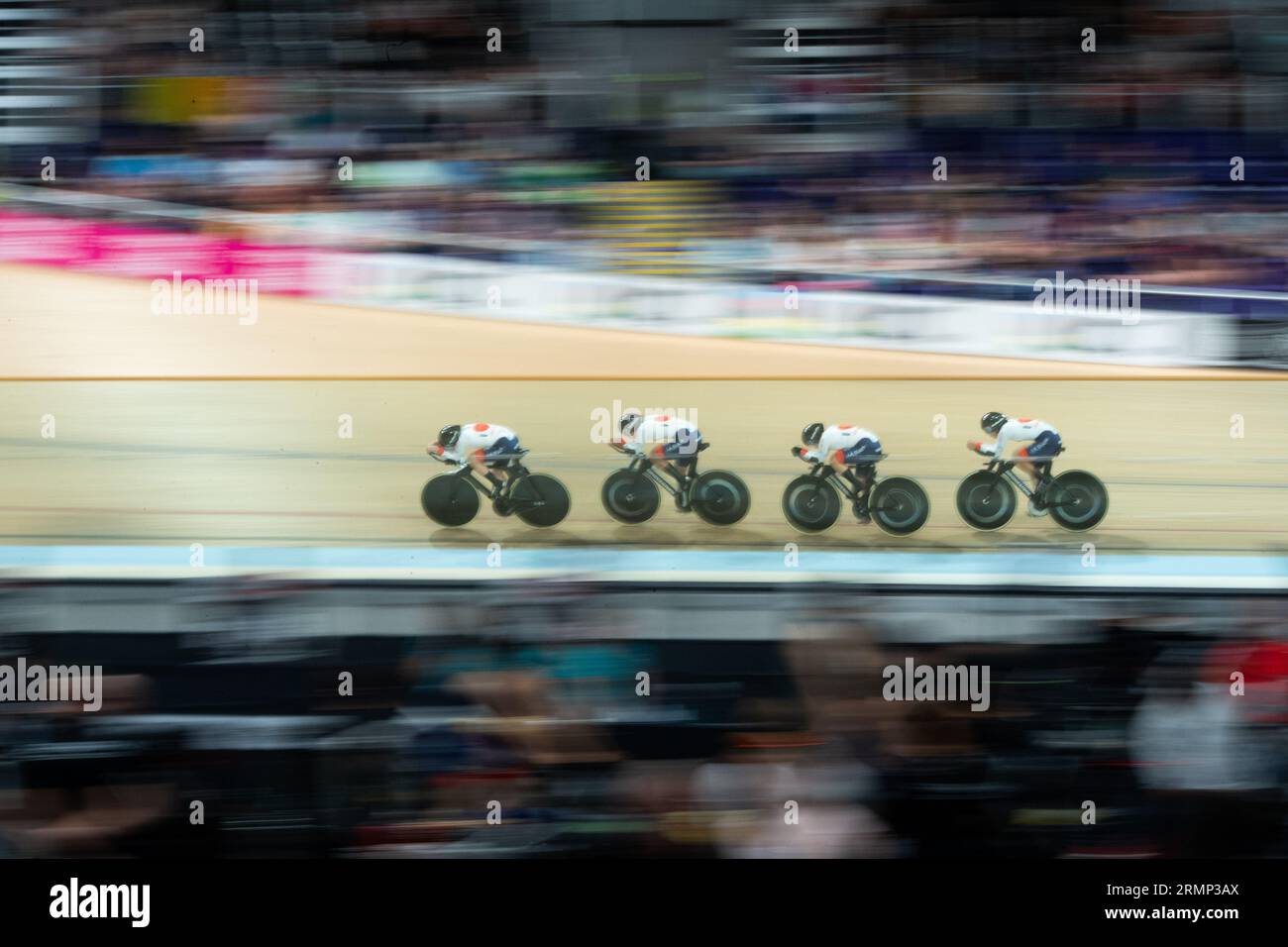 The Japanese Women's Team pursuit squad during their qualifying ride ...