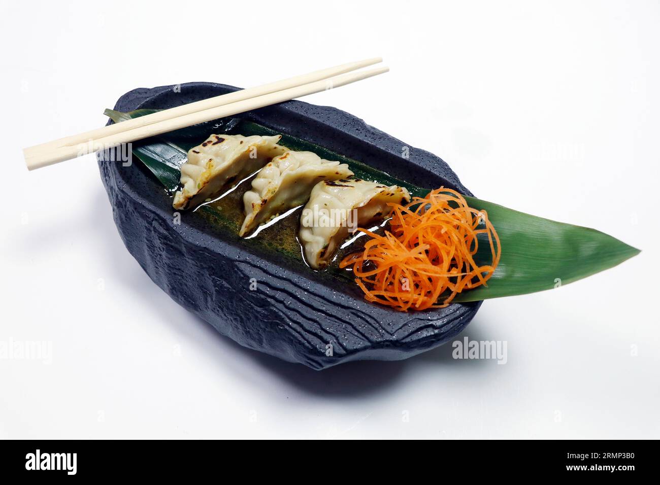 asiatic dumpling food, chicken and prawns stuffed gyoza with soy sauce ...