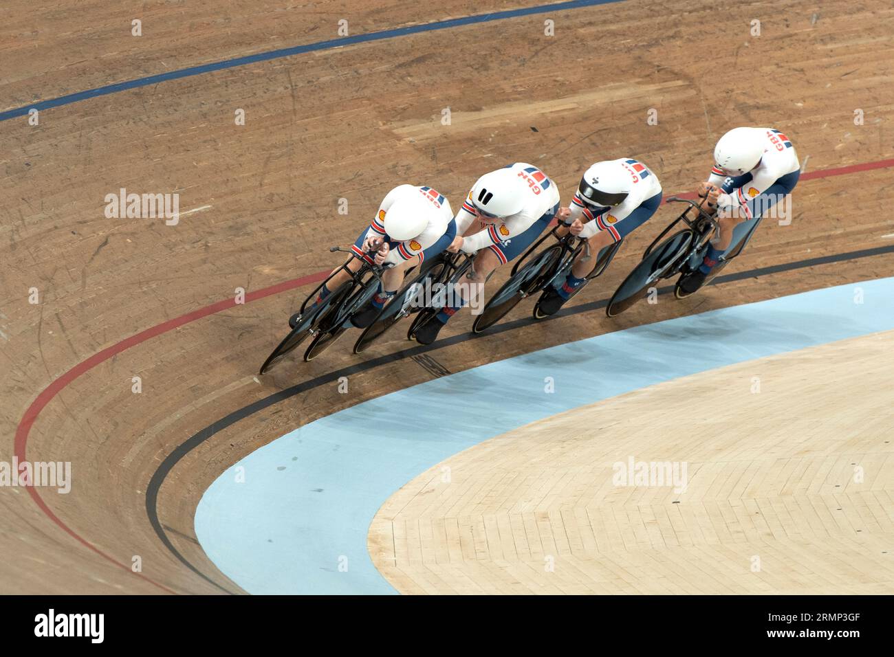 Team GB women's team pursuit squad during qualifying, UCI Track Cycling ...