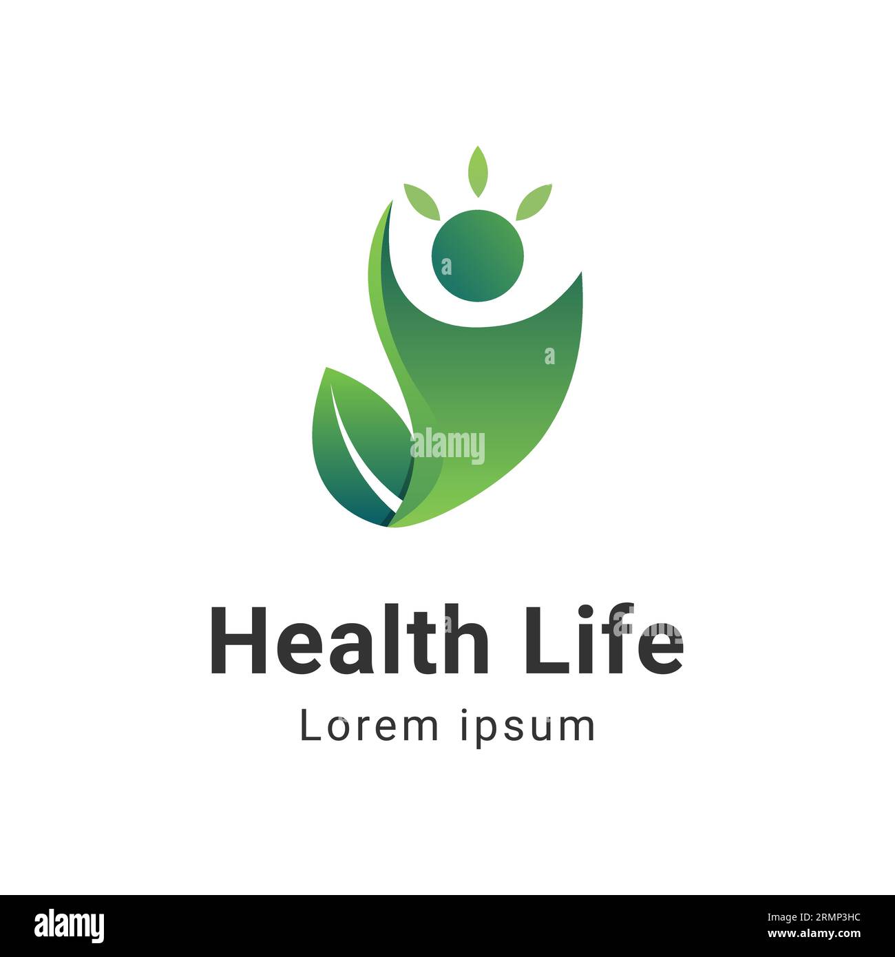 Health Life Logo Design Human Posture with Leaf Logotype Stock Vector ...