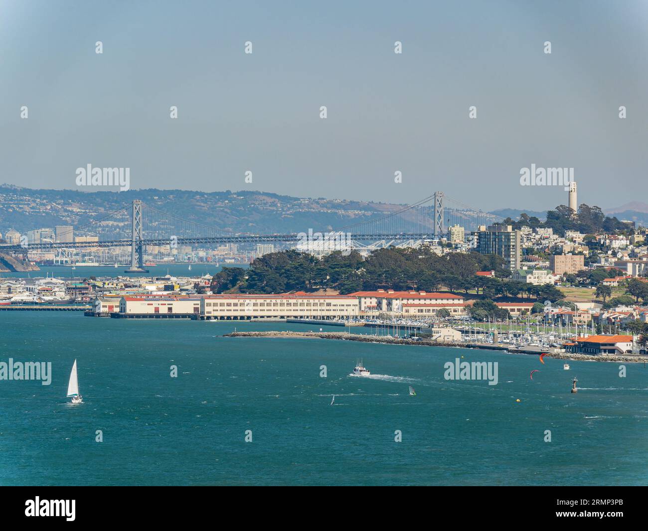Sunny view of the cityscape, skyline with San Francisco Bay at San ...
