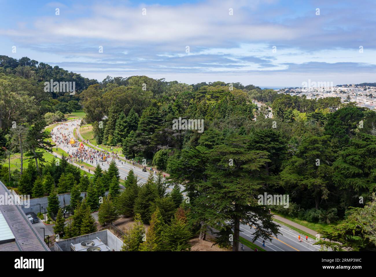 Aerial view of the parade in Golden Gate Park at San Francisco Stock ...