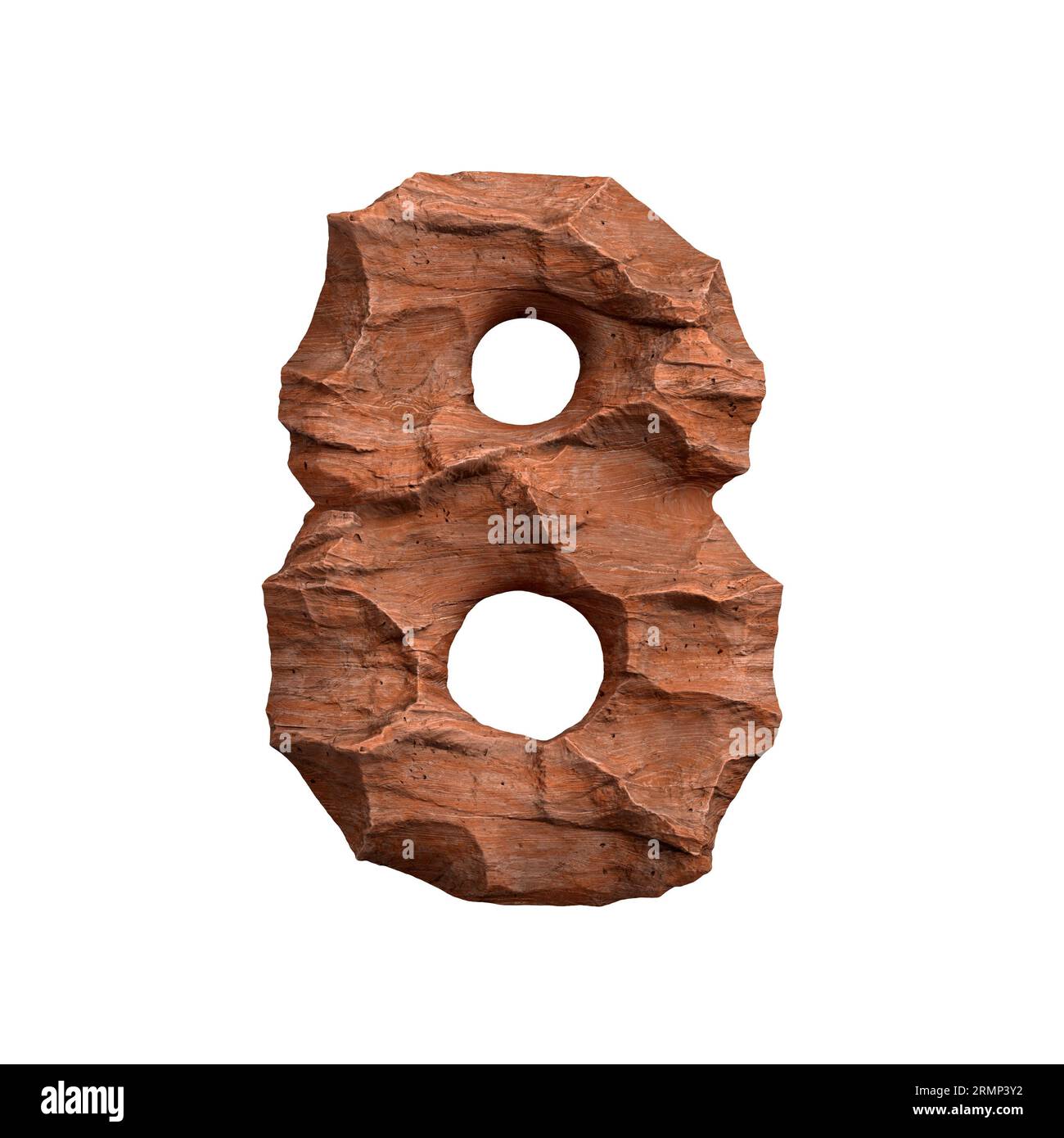 Desert sandstone number 8 - 3d red rock digit - Suitable for Arizona ...