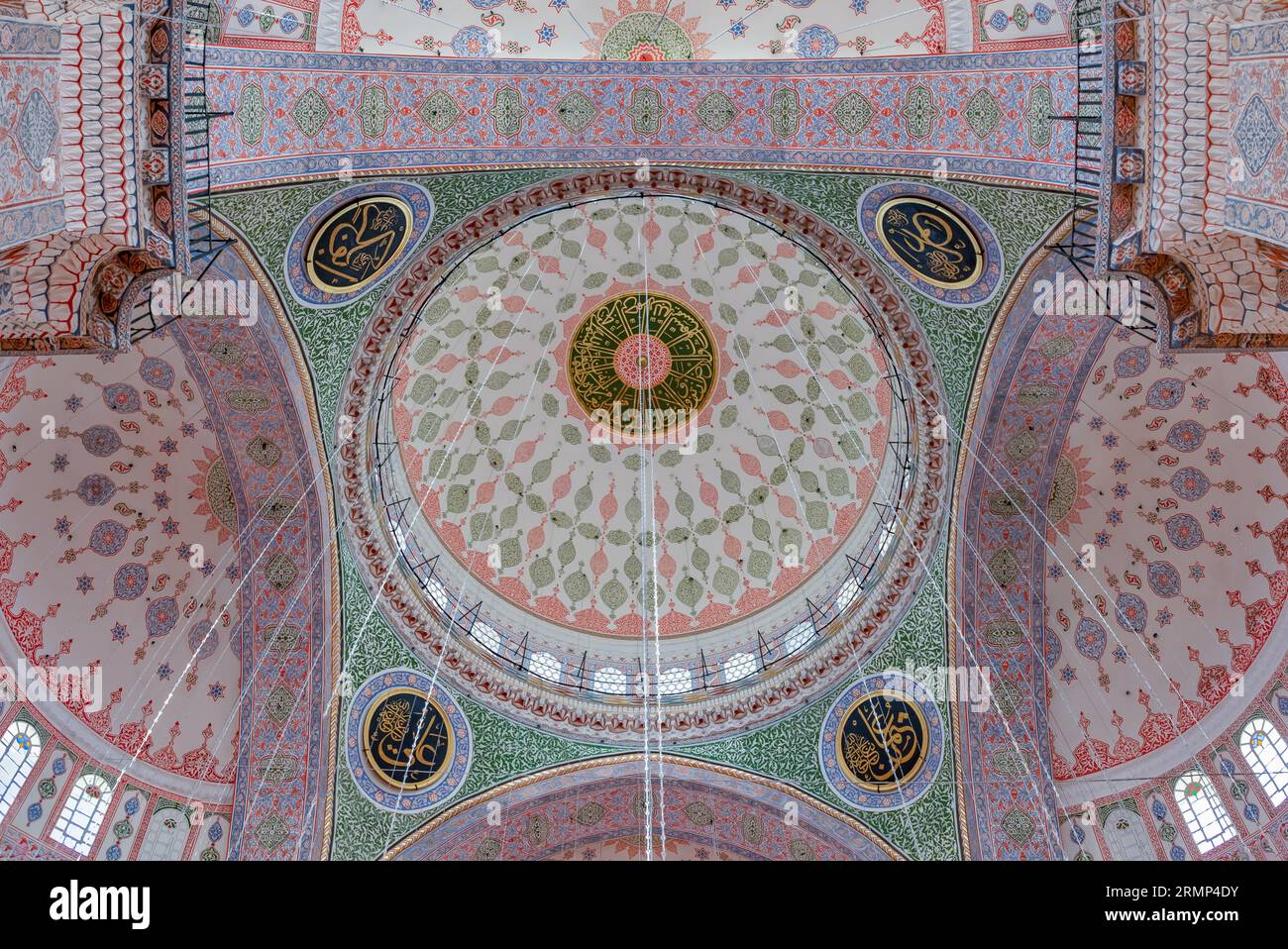 A picture of the colorful and gorgeous interior of the New Mosque, in ...