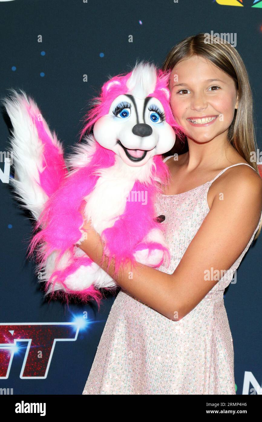 LOS ANGELES - AUG 22: Brynn Cummings at the America's Got Talent Season 18 Live Show Red Carpet ...