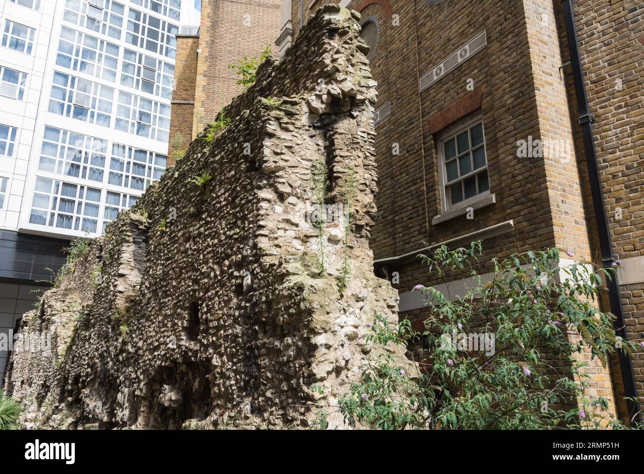 The remains of the London Wall (AD 200) that surrounded Londinium ...