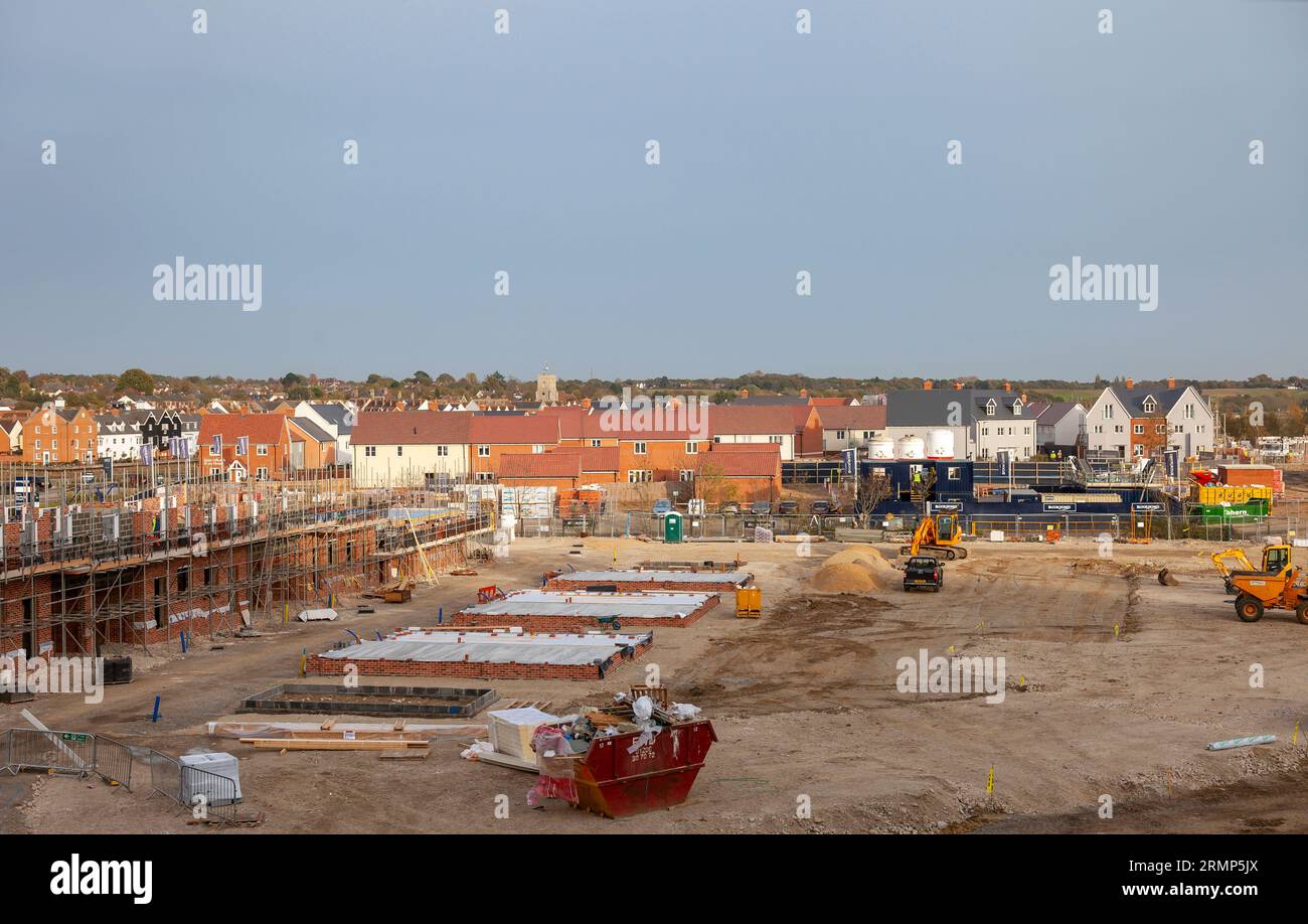 New housing estate at various stages of construction: from excavations ... New housing estate at various stages of construction: from excavations ...
