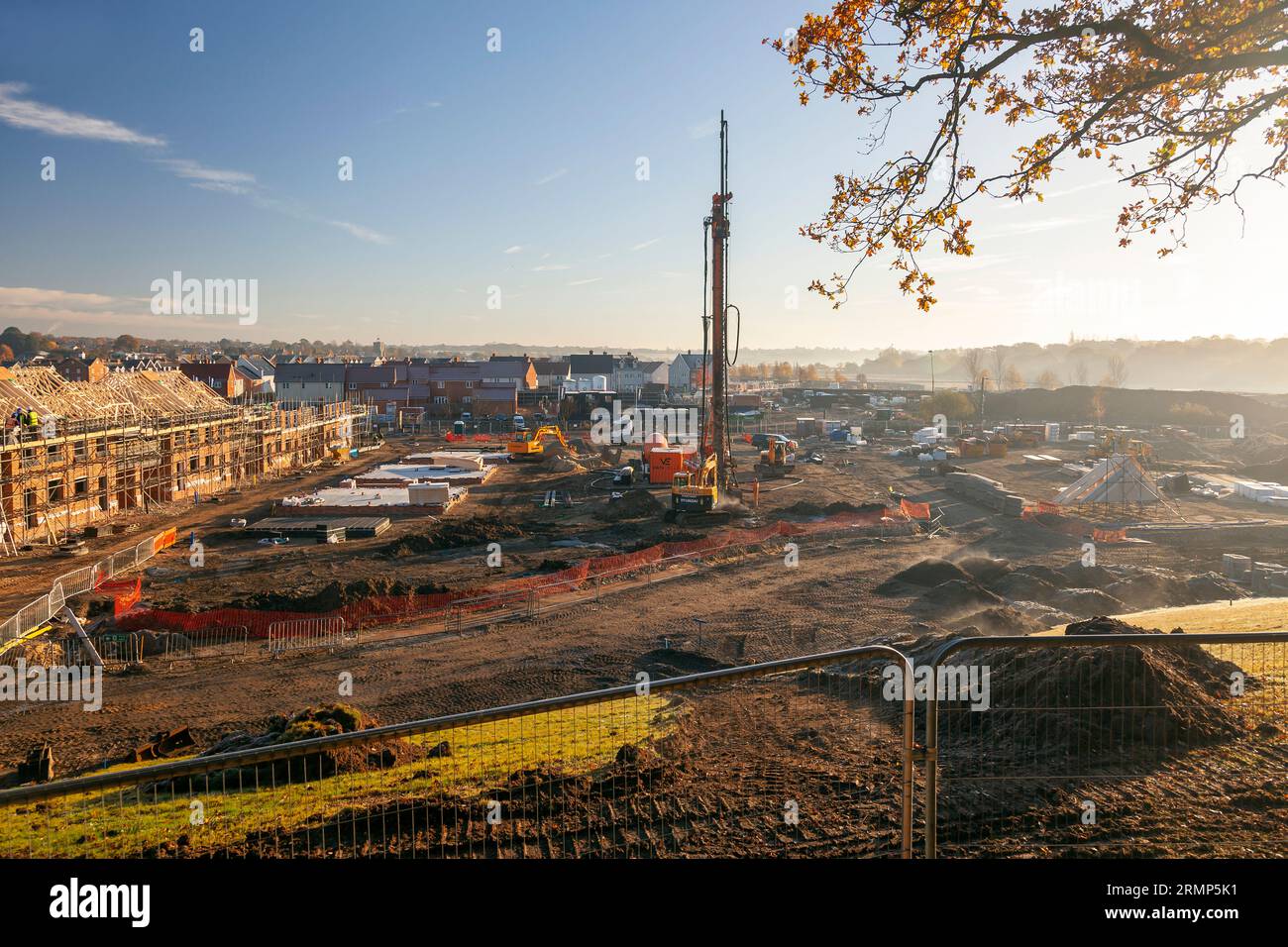 New housing estate at various stages of construction: from excavations ... New housing estate at various stages of construction: from excavations ...
