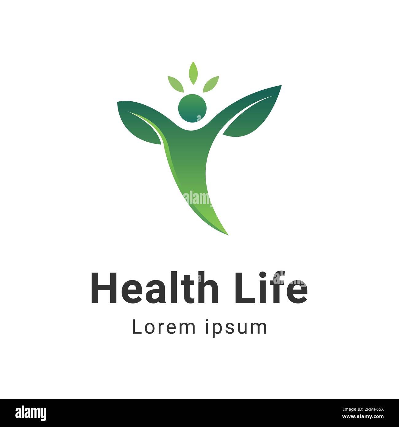 Health Life Logo Design Human Posture with Leaf Logotype Stock Vector ...
