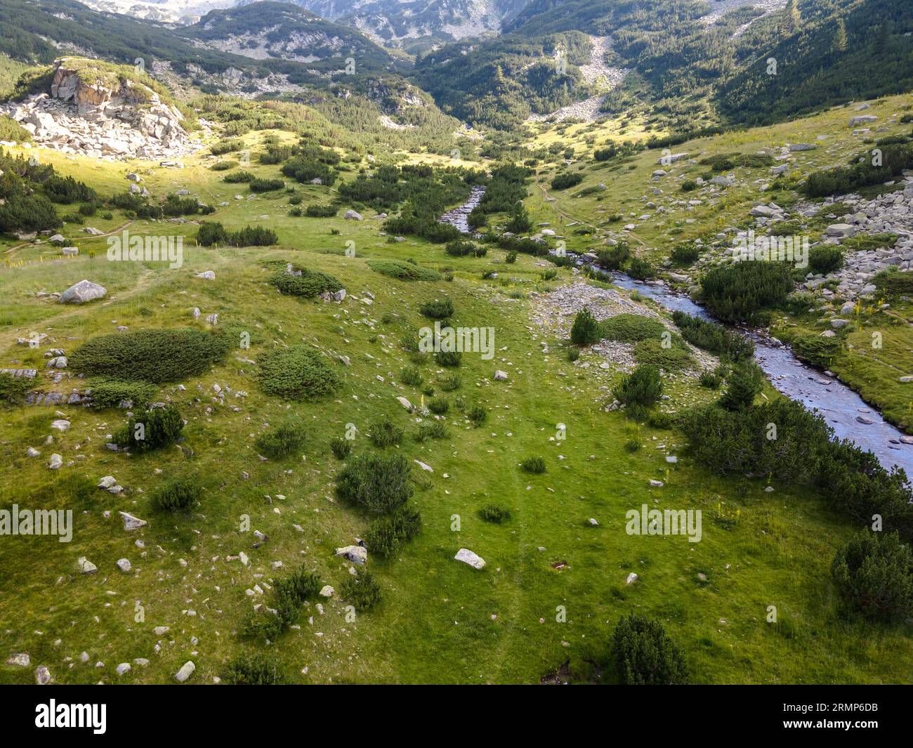 Amazing Aerial view of Pirin Mountain near Banderitsa River, Bulgaria ...