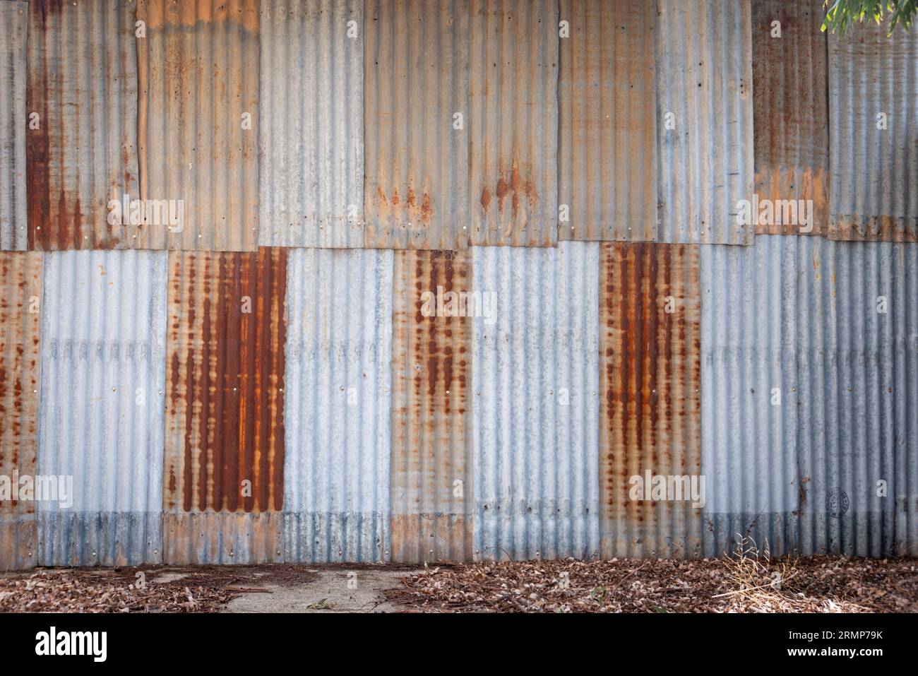 An industrial style wall of rusted corrugated sheets Stock Photo - Alamy