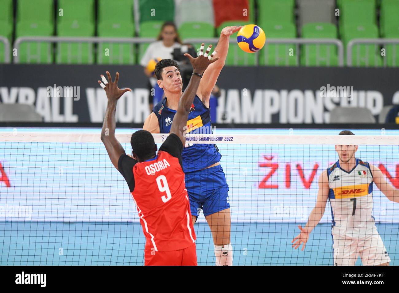 Alessandro Michieletto (Italy), Livan Osoria (Cuba). Volleyball World Championship 2022 Stock ...