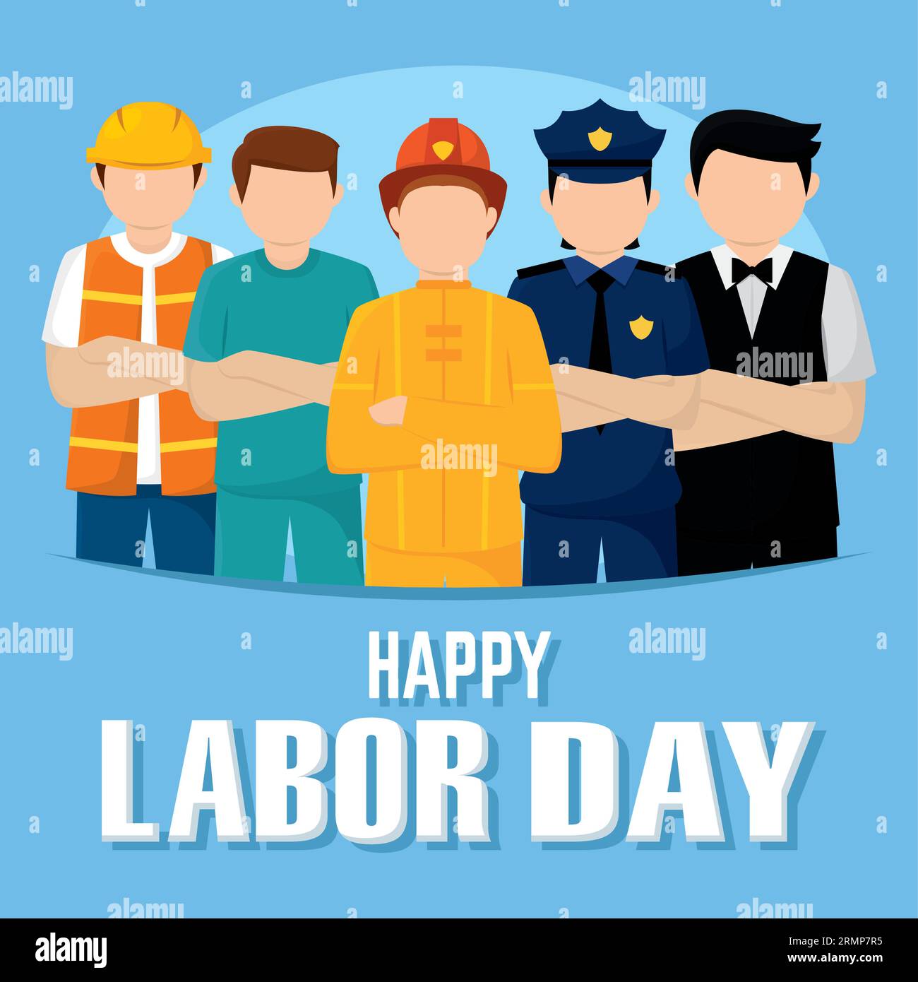 Different abstract characters with different jobs Labor day Vector ...