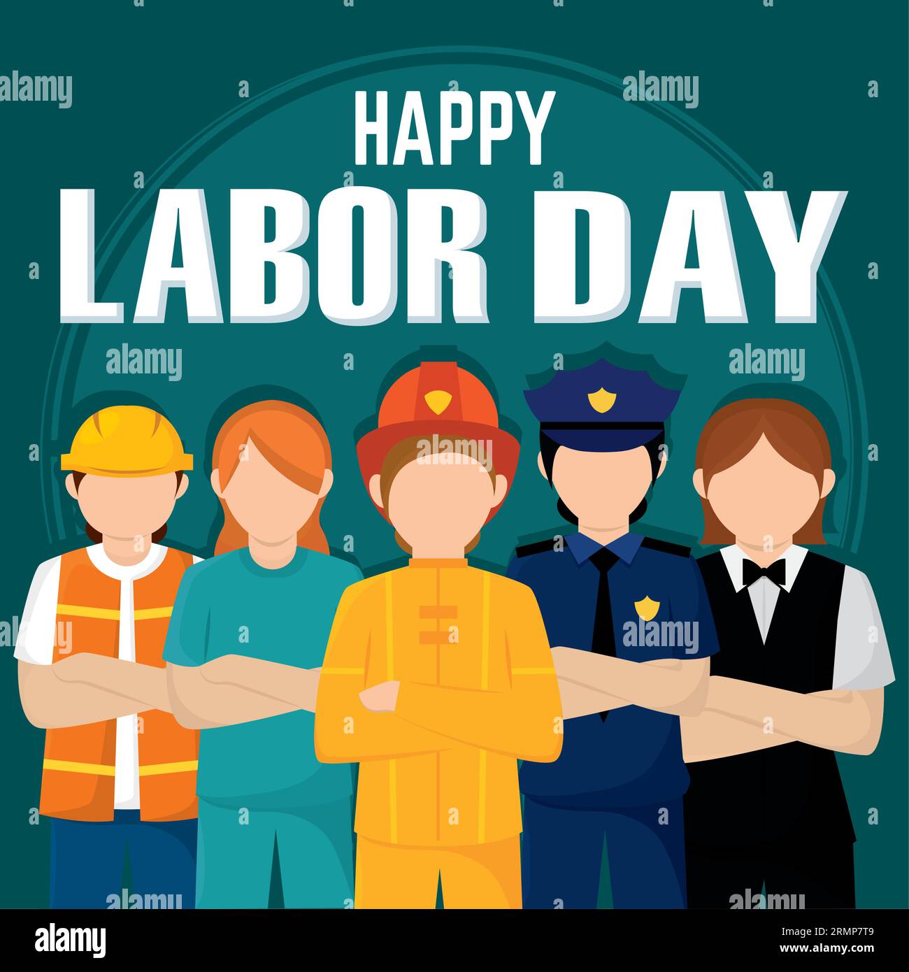 Different abstract characters with different jobs Labor day Vector ...