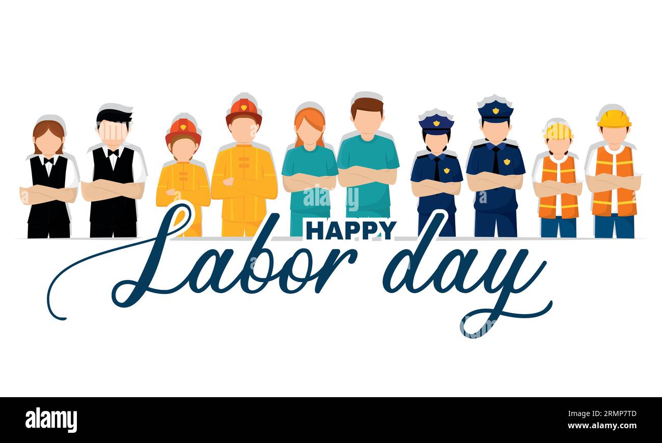 Different abstract characters with different jobs Labor day Vector ...