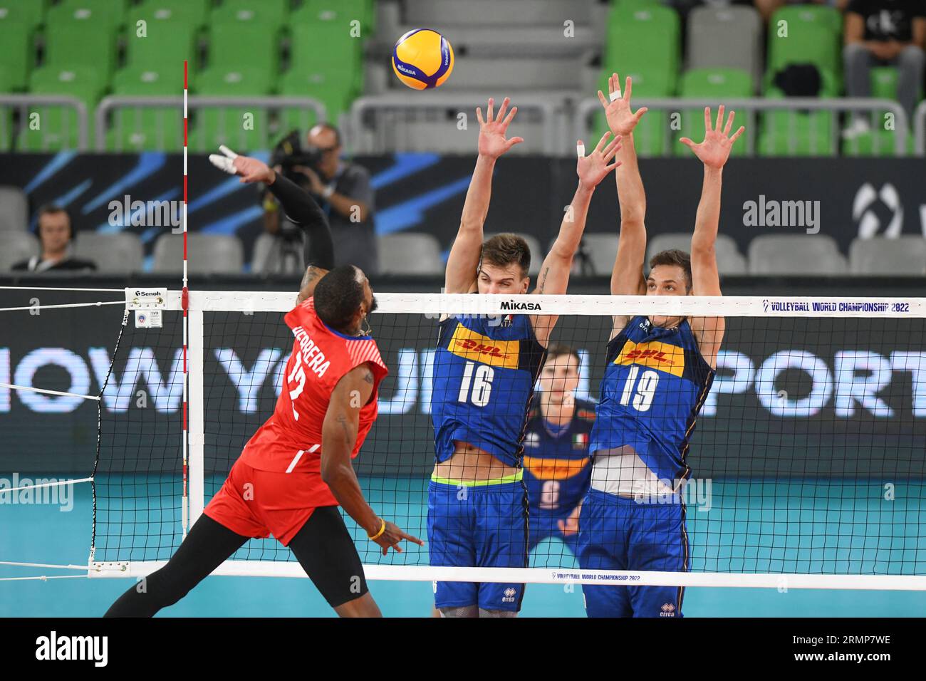 Yuri Romano, Roberto Russo (Italy); Jaime Herrera (Cuba). Volleyball ...