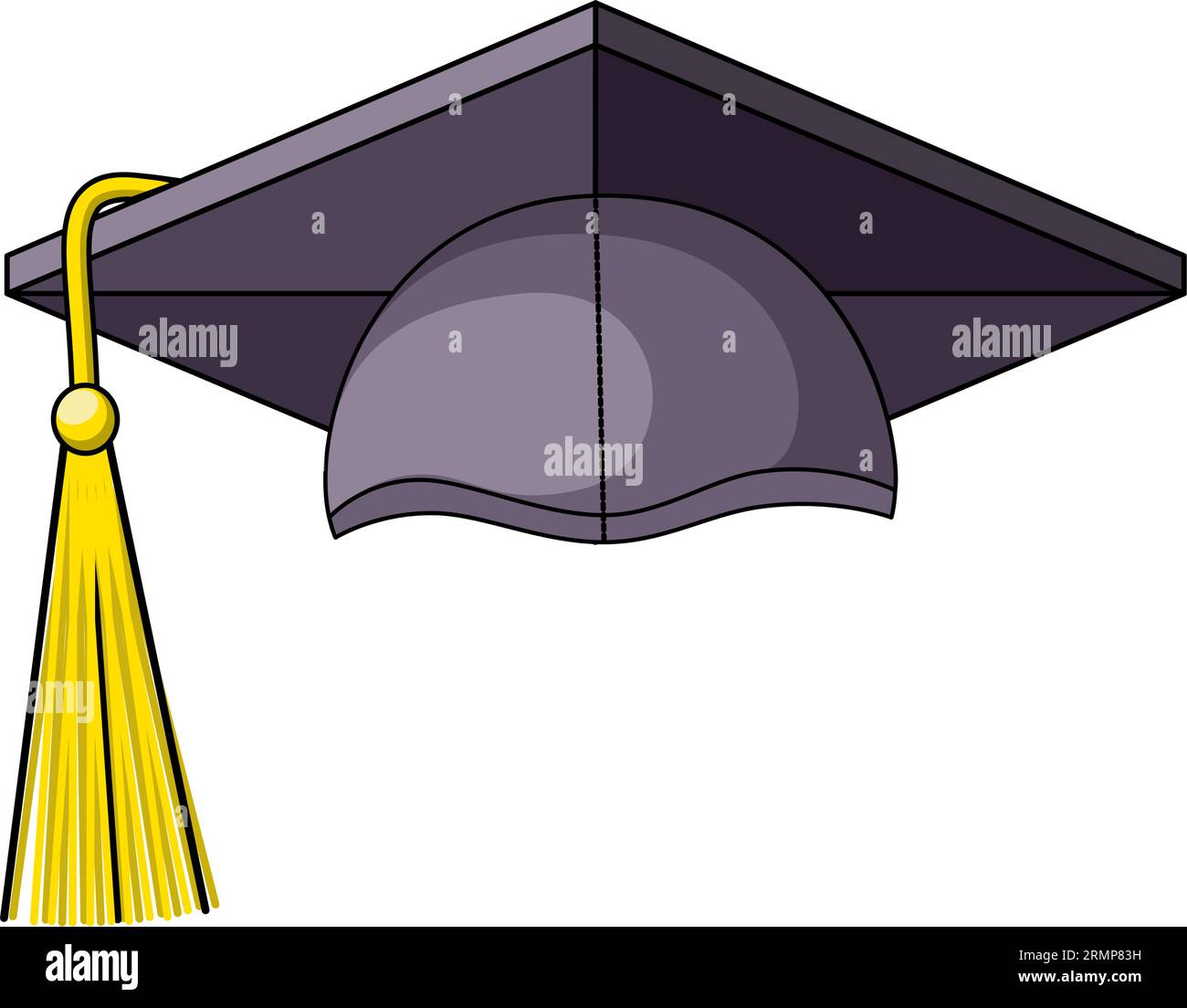 Graduation cap icon in cartoon style isolated on white background ...