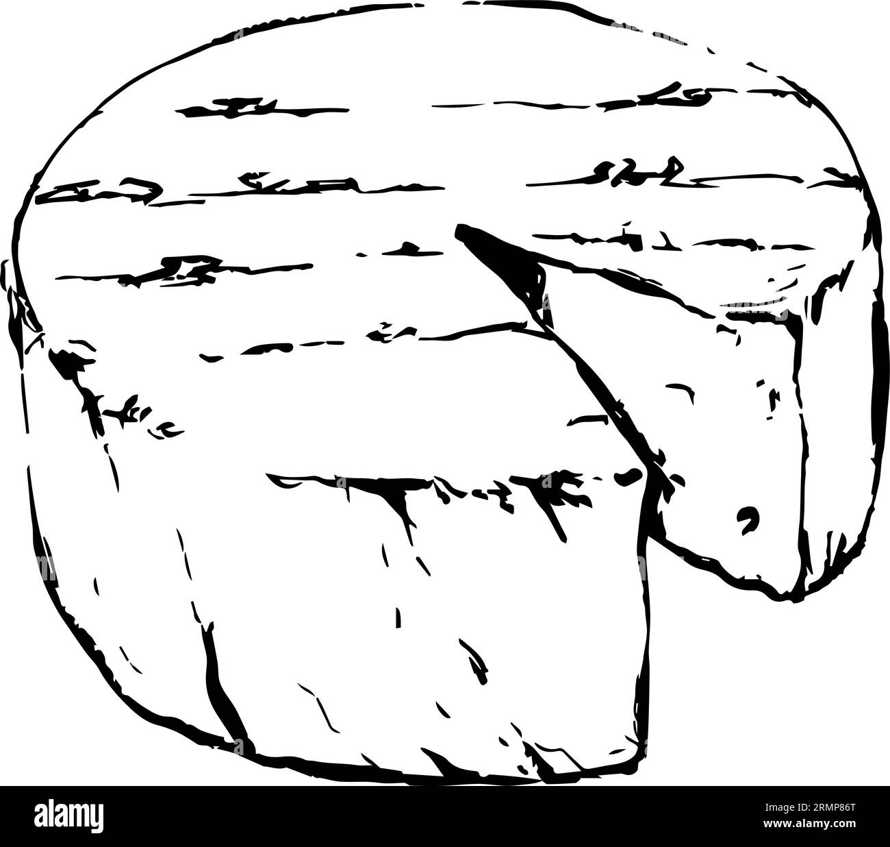 Cheese with cutted piece vectror. Creamy cutted brie or camembert ...