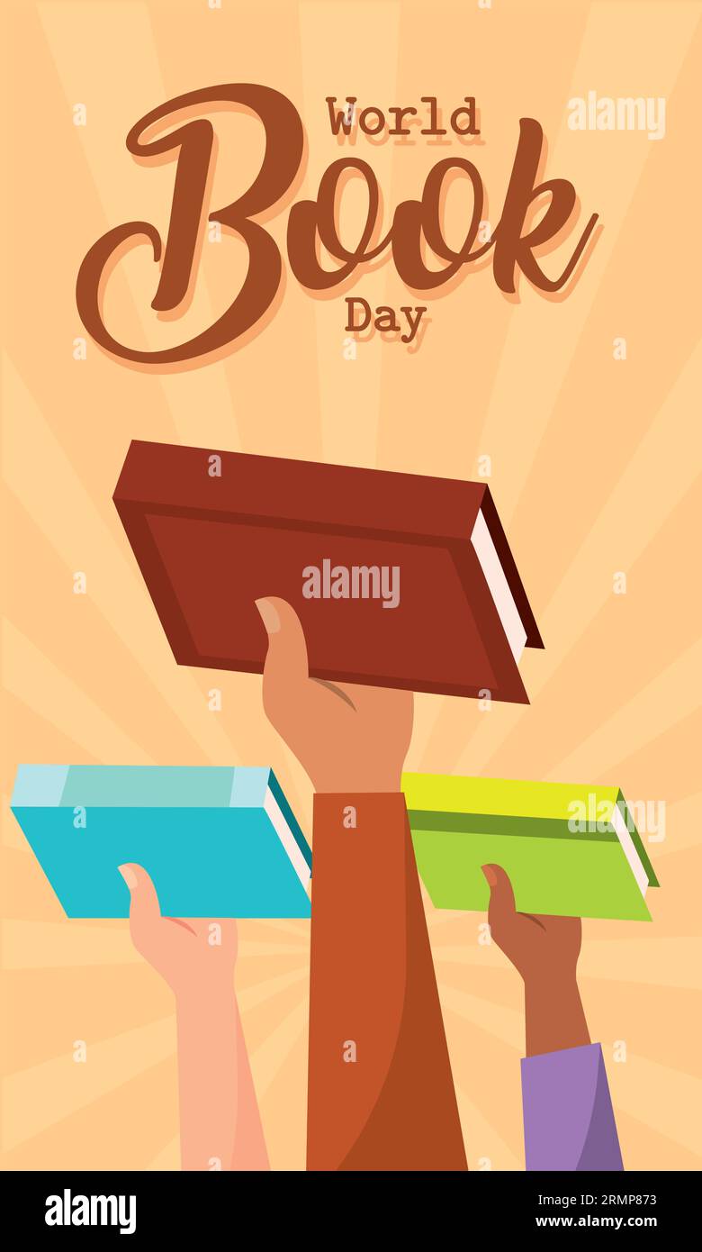 World book day poster Books in a hands Vector Stock Vector Image & Art ...