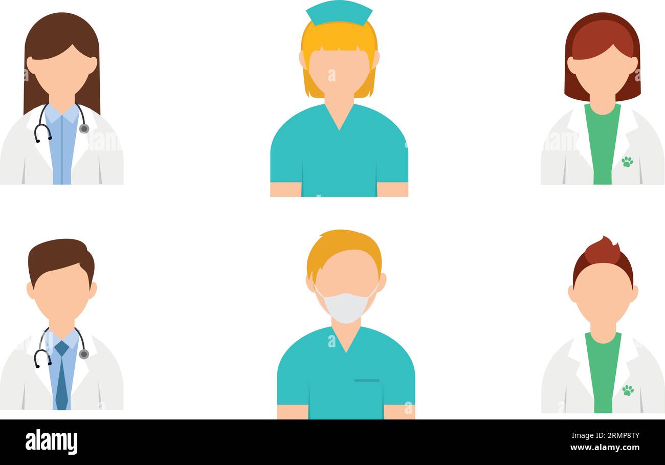 Set of abstract characters with different professions Vector Stock ...