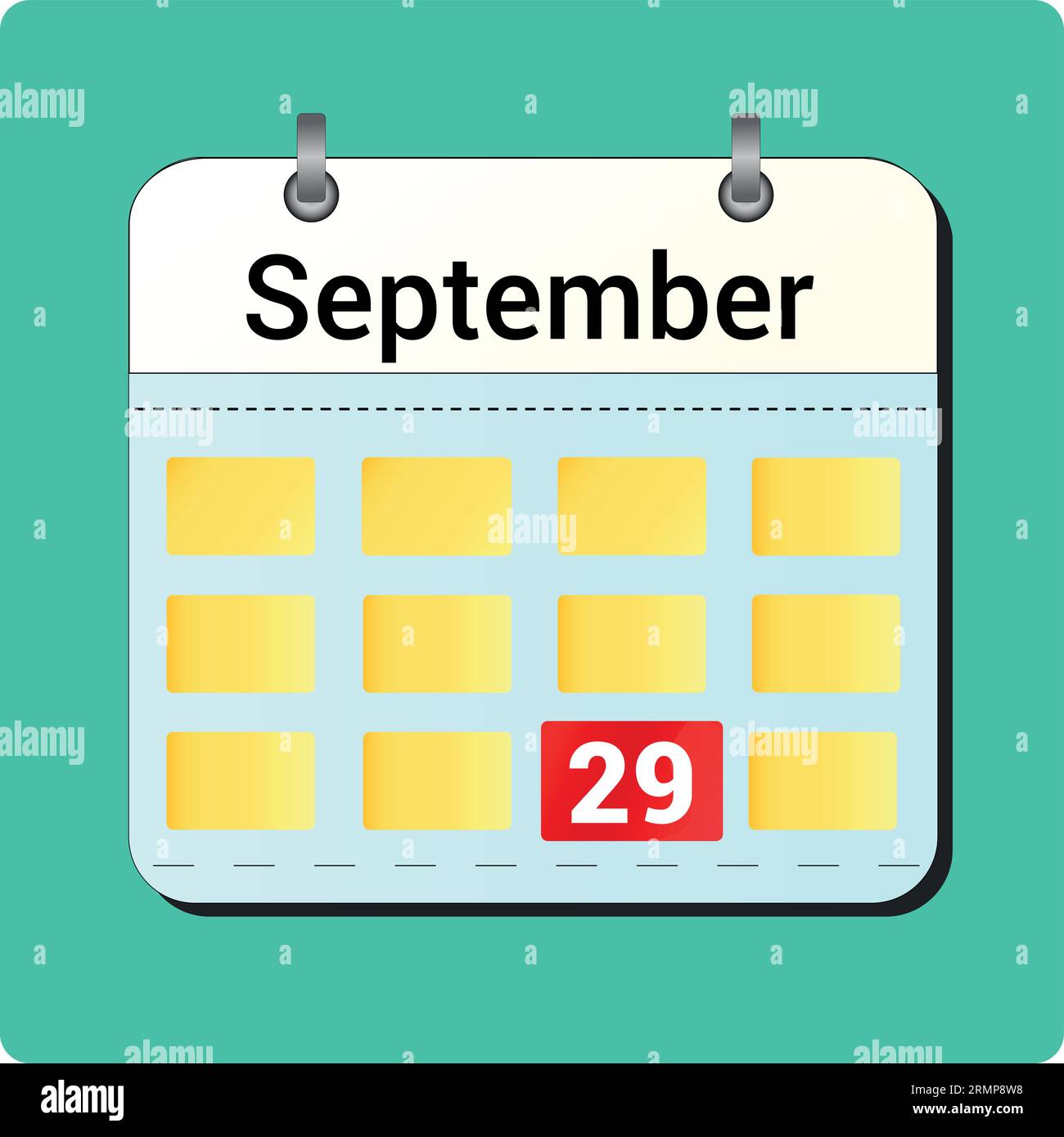 calendar vector drawing, date September 29 on the page Stock Vector ...