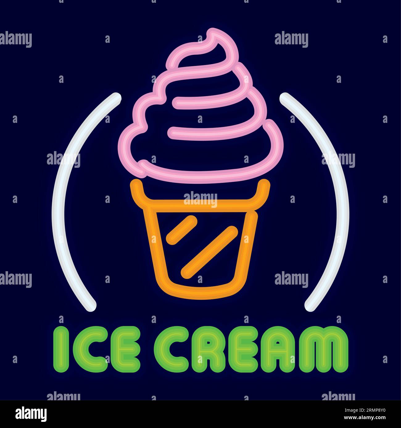 Colored ice cream shop neon poster Vector Stock Vector Image & Art - Alamy