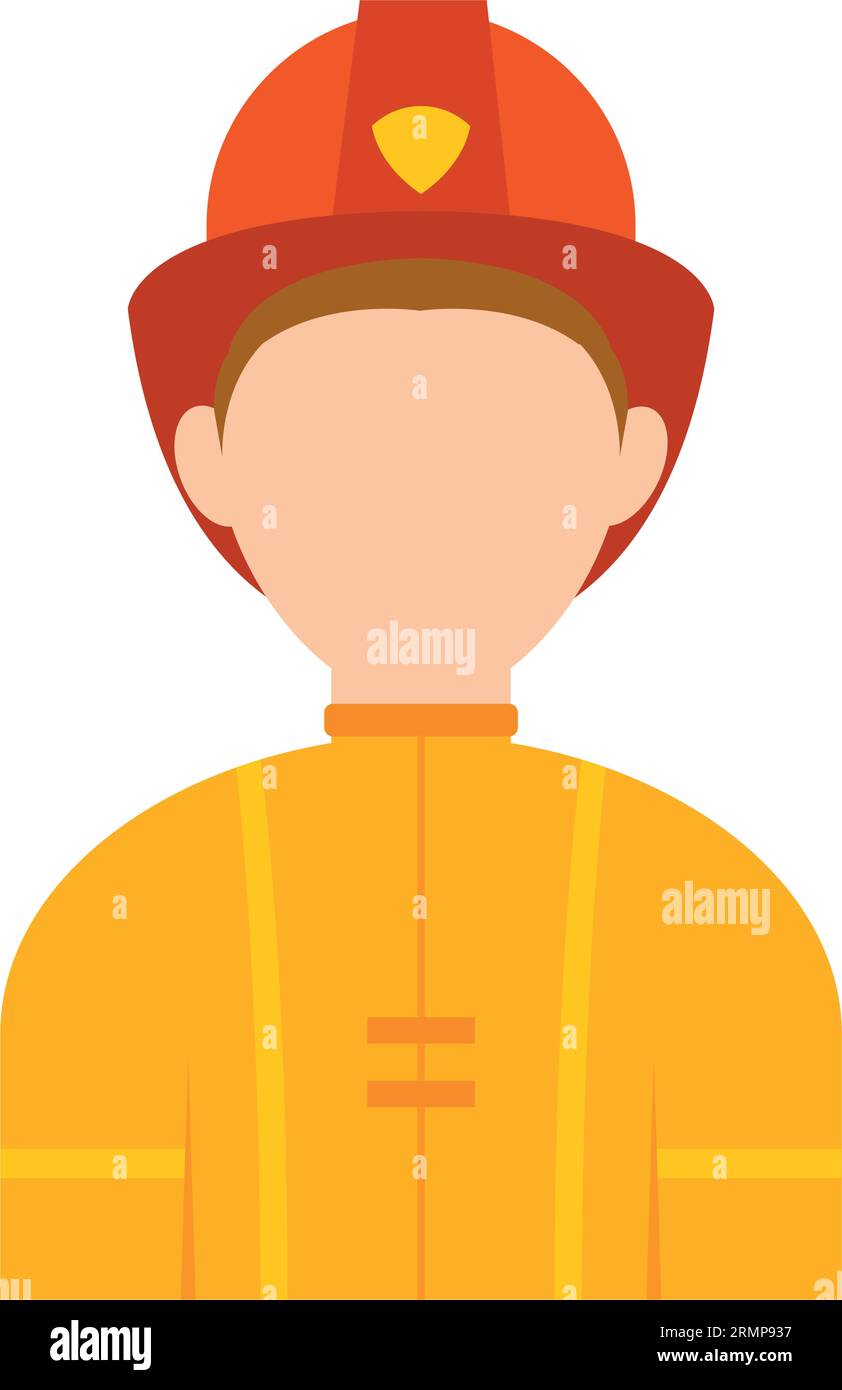 Isolated abstract colored male firefighter character Vector Stock ...