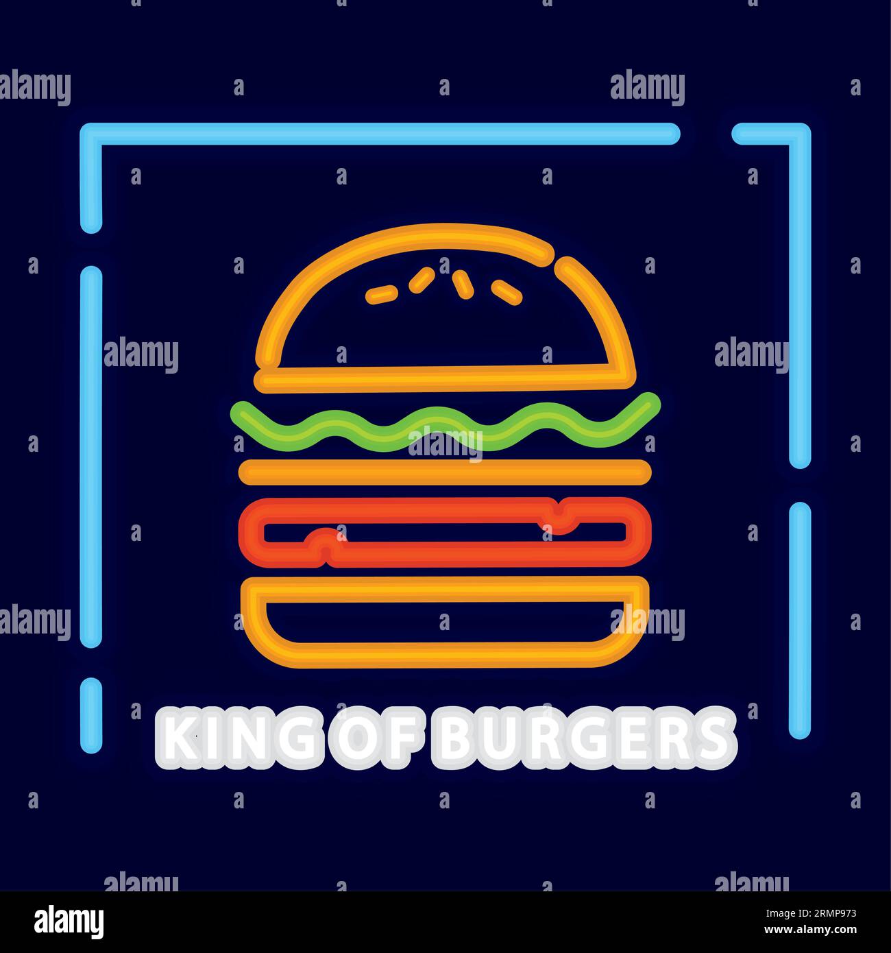 Colored fast food restaurant neon poster Vector Stock Vector Image ...