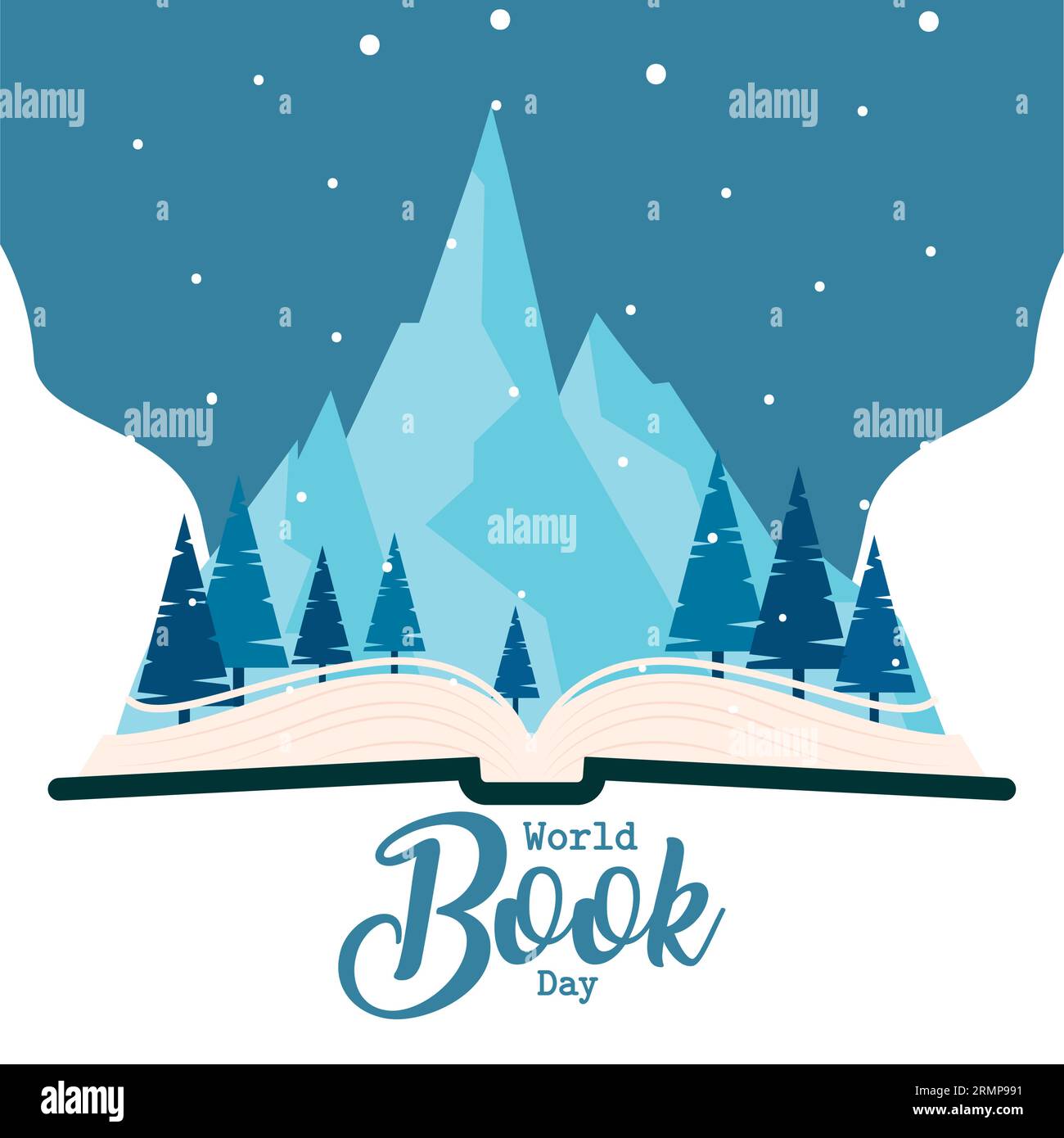 World book day poster Winter landscape Vector Stock Vector Image & Art ...