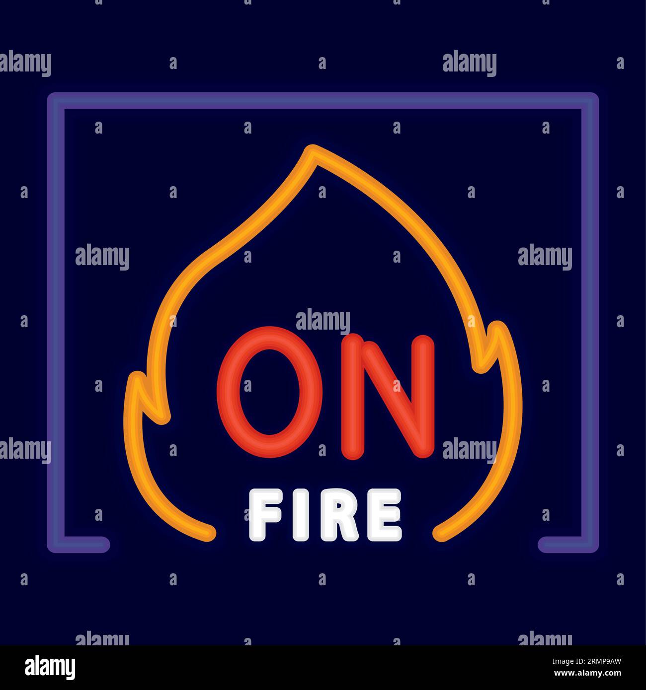 Colored on fire neon poster Vector Stock Vector Image & Art - Alamy