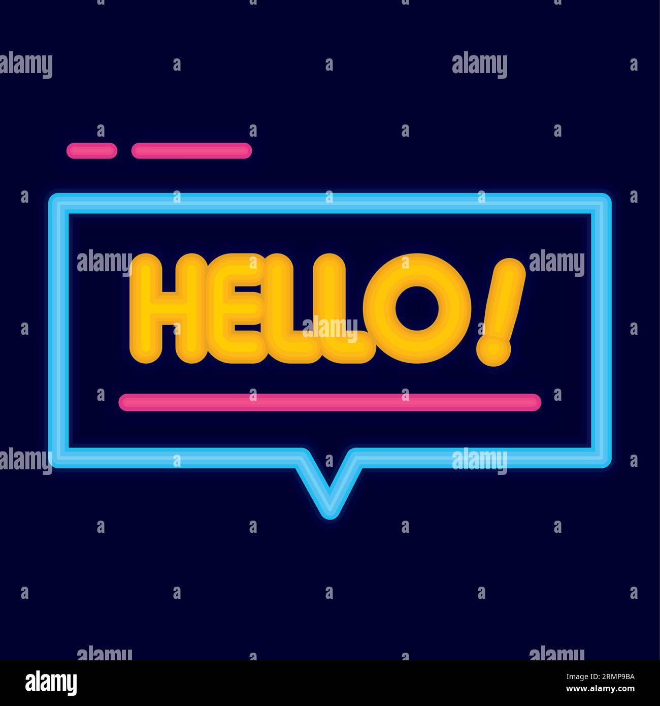 Colored neon poster with hello message Vector Stock Vector Image & Art ...