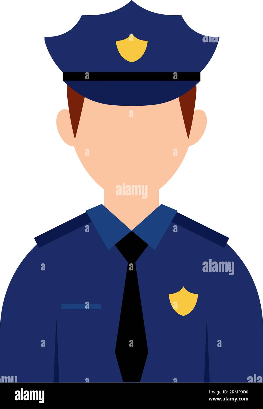 Isolated abstract colored male police officer character Vector Stock ...