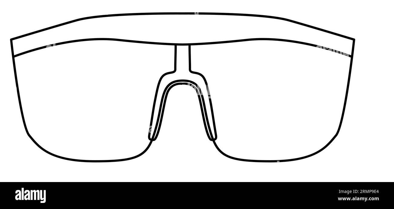 Visor frame glasses fashion accessory illustration. Sunglass front view ...