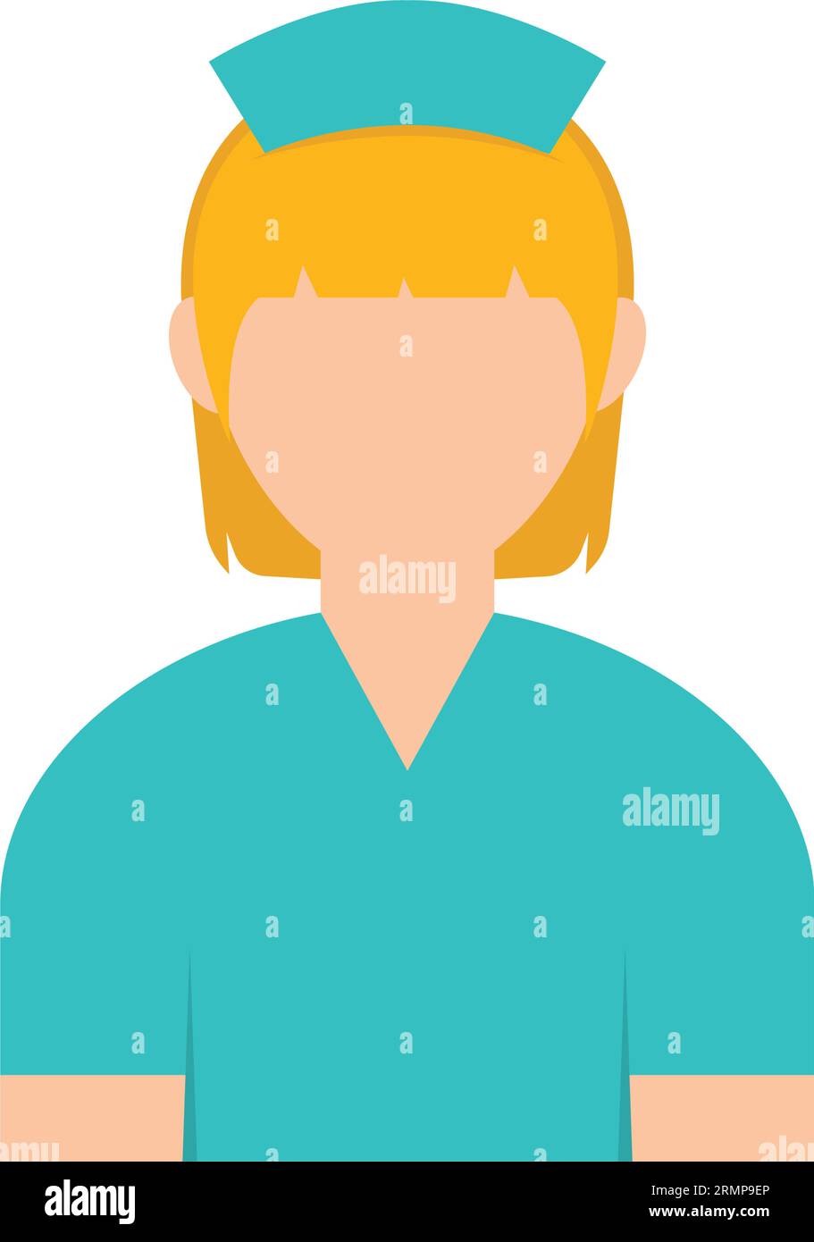 Isolated abstract colored female nurse character Vector Stock Vector ...