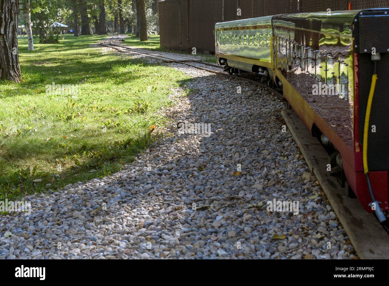 Setting up the mini train kiddie ride at Bowness Park for summer ...