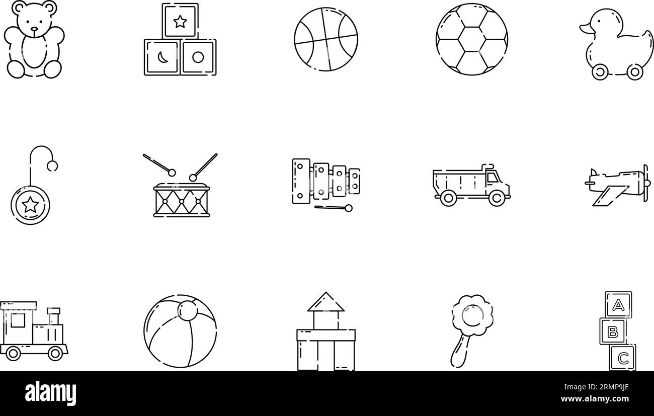 Set of different flat toy icons Vector Stock Vector Image & Art - Alamy
