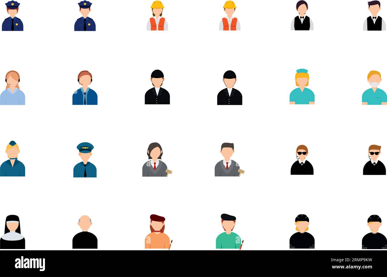 Set of abstract characters with different professions Vector Stock ...
