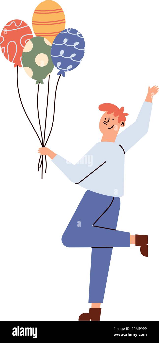 man with balloons vector isolated Stock Vector Image & Art - Alamy