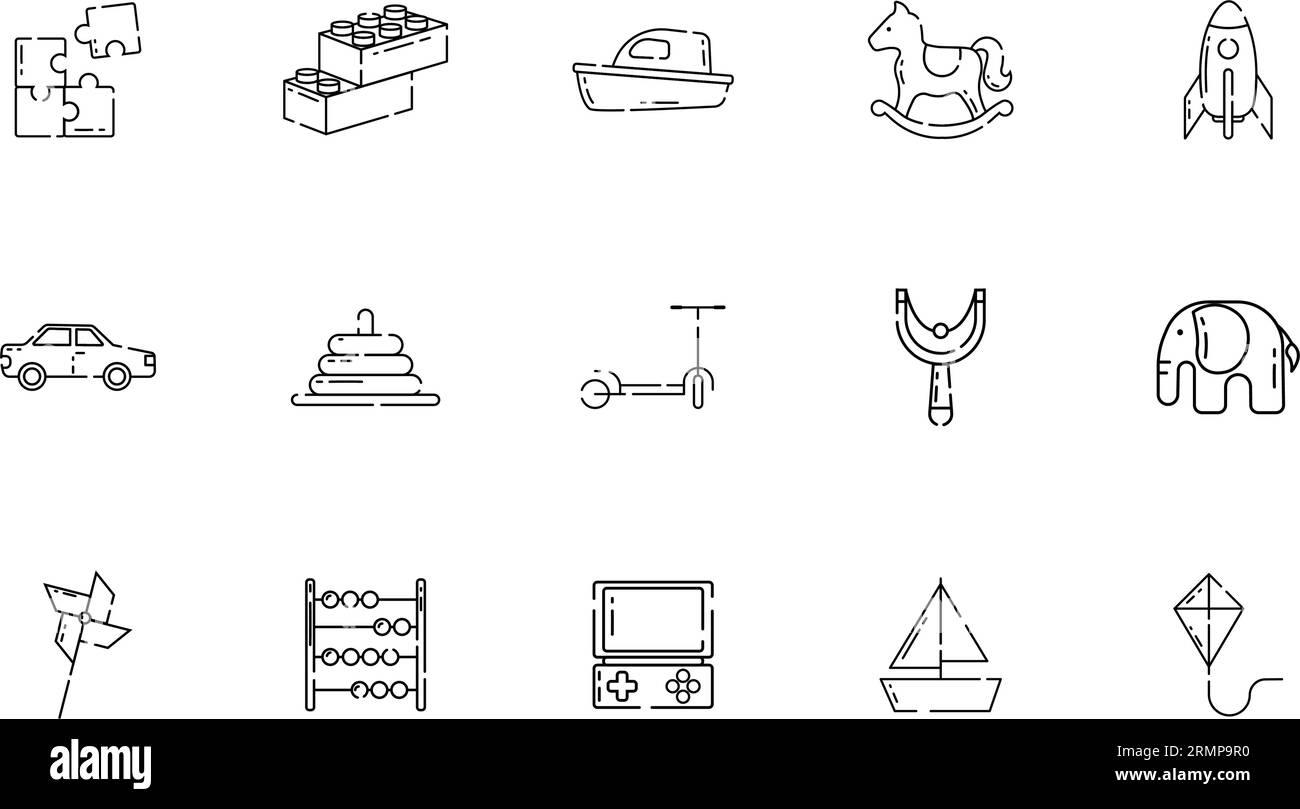 Set of different flat toy icons Vector Stock Vector Image & Art - Alamy
