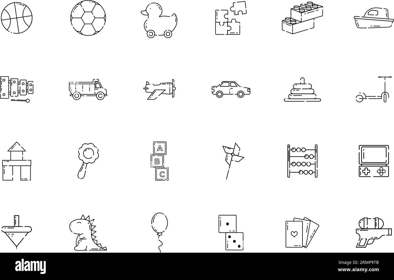 Set of different flat toy icons Vector Stock Vector Image & Art - Alamy