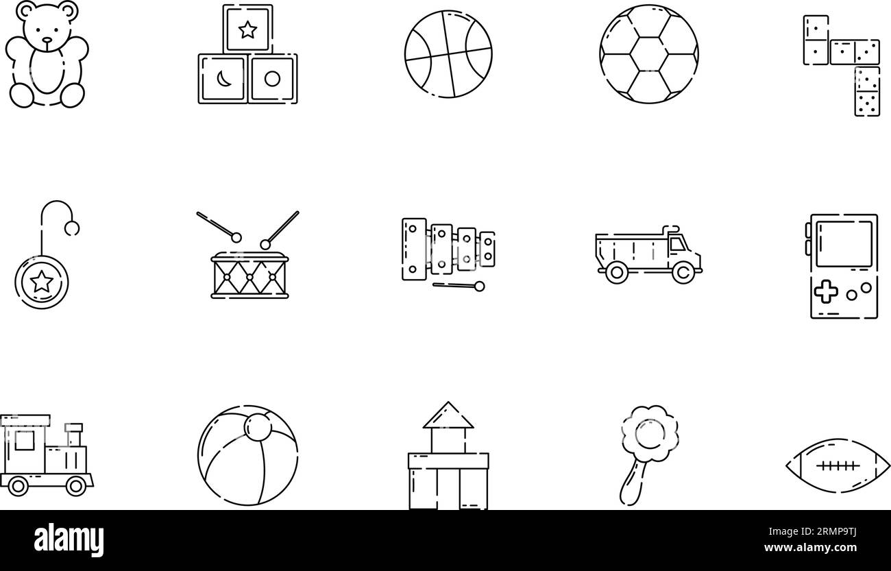 Set of different flat toy icons Vector Stock Vector Image & Art - Alamy