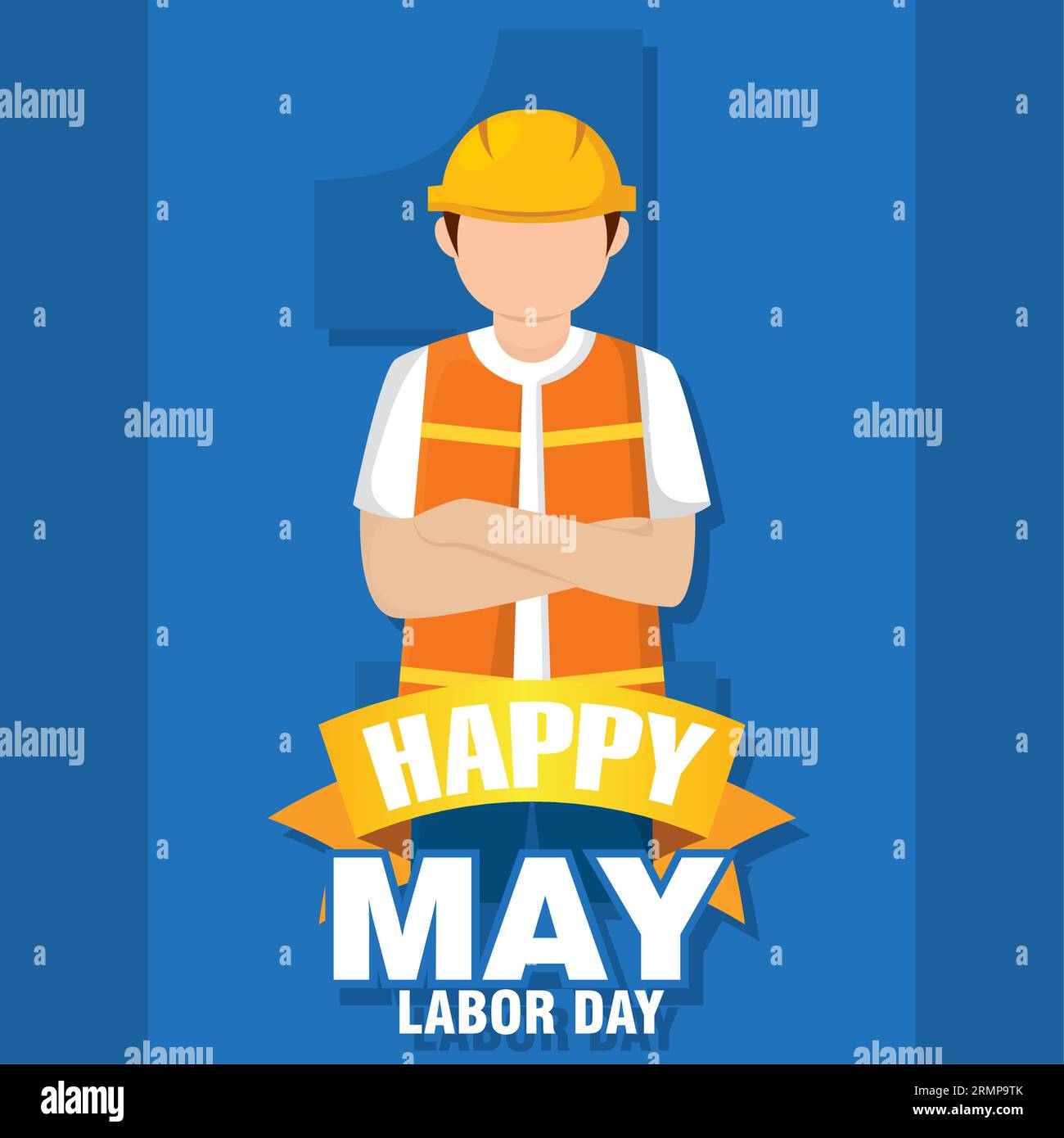 Isolated abstract engineer person with uniform Labor day Vector Stock ...