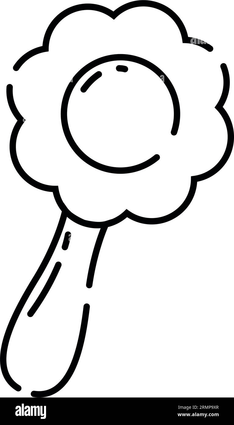 Isolated flat baby shaker toy sketch icon Vector Stock Vector Image ...