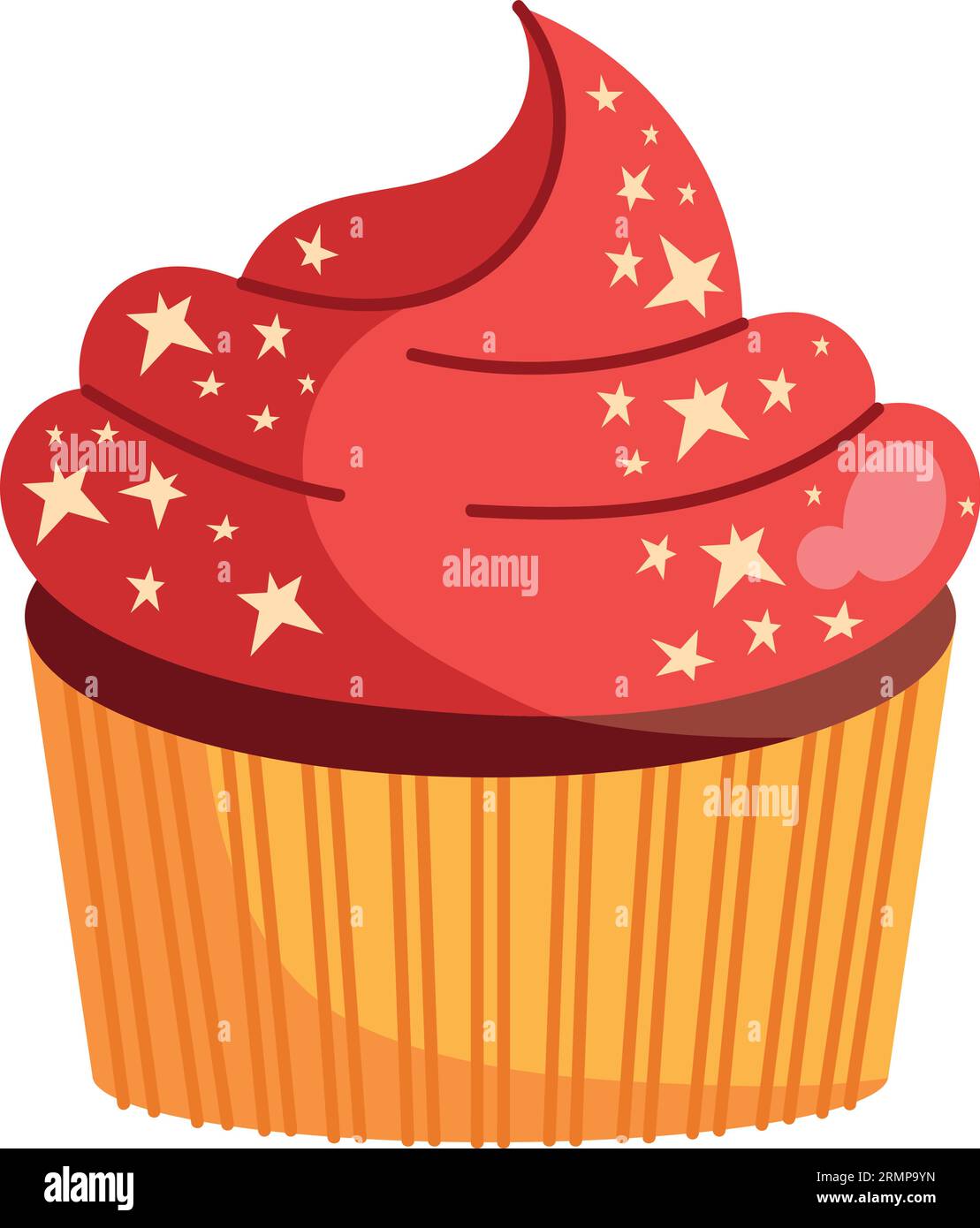 red cupcake with sparks vector isolated Stock Vector Image & Art - Alamy