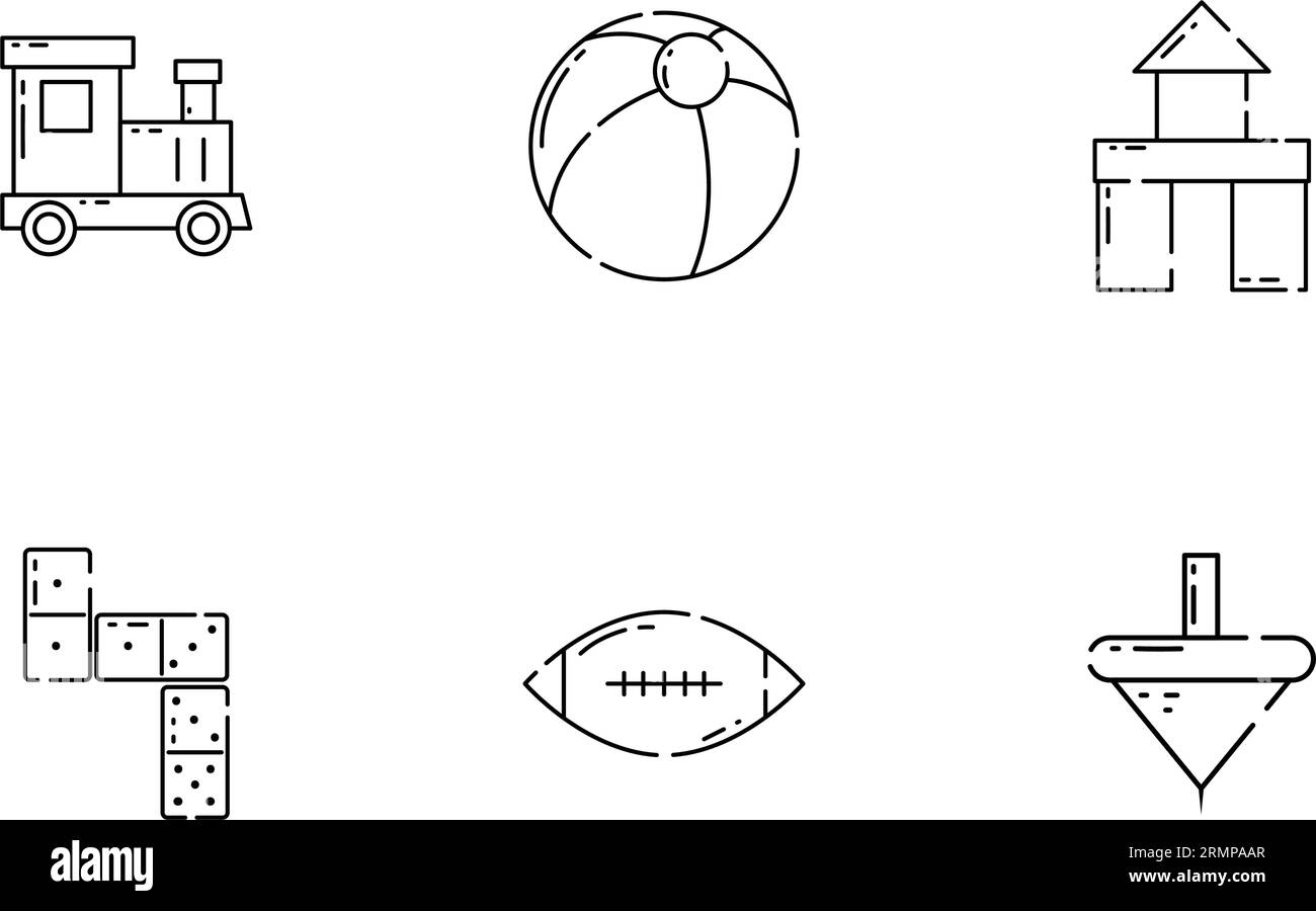 Set Of Different Flat Toy Icons Vector Stock Vector Image And Art Alamy