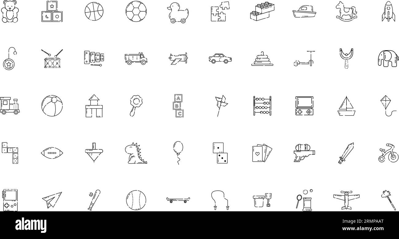 Set of different flat toy icons Vector Stock Vector Image & Art - Alamy