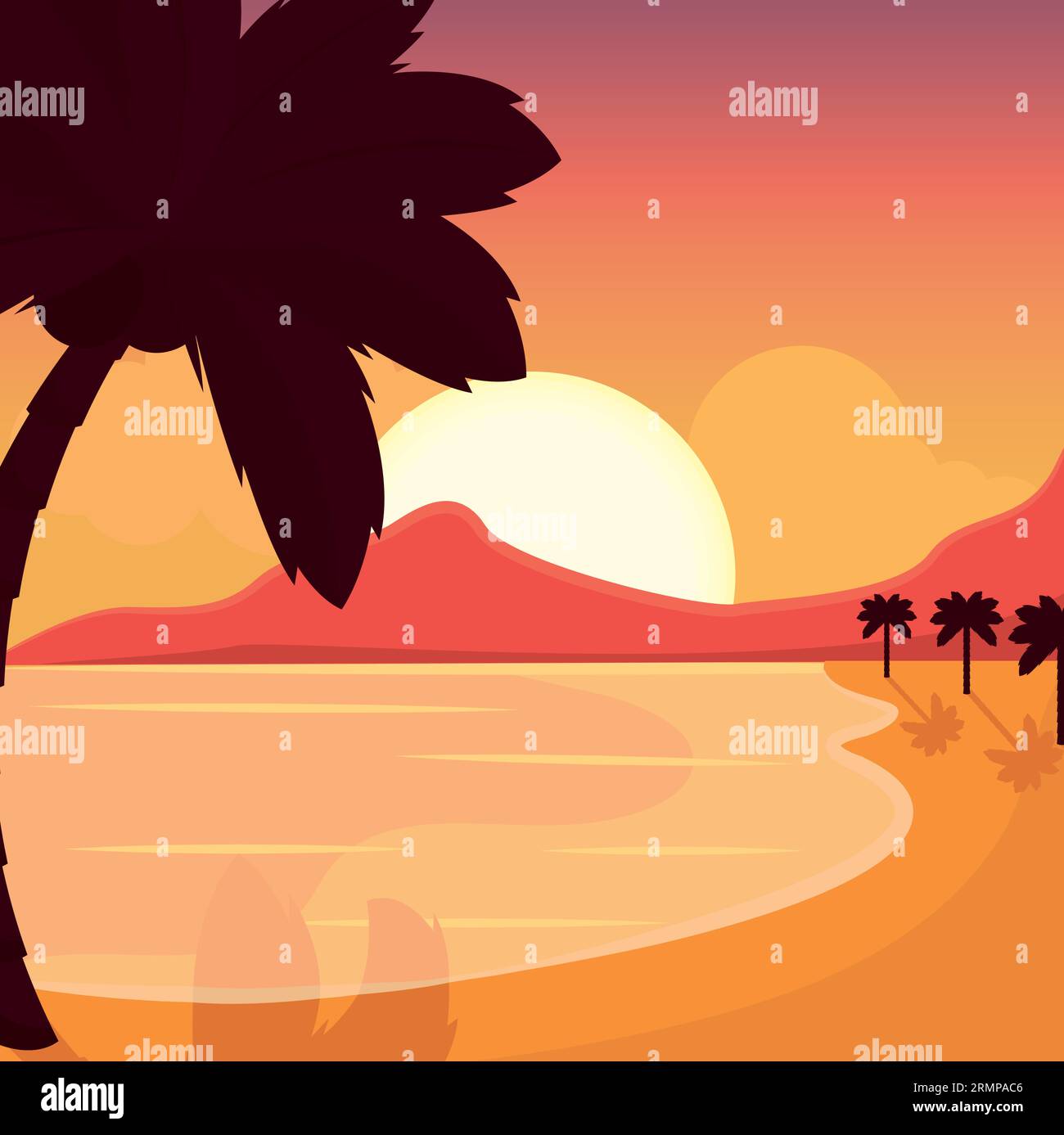Colored natural landscape with trees Vector Stock Vector Image & Art ...